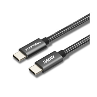 POLYWELL USB Type-C 240W 5A 快充編織線 短尾 可充手機 安卓 平板 筆電 寶利威爾 台灣現貨 | 蝦皮購物