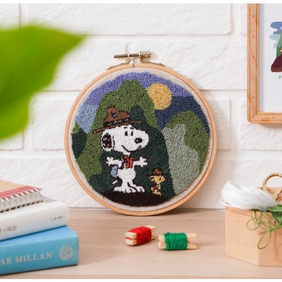 【PEANUTS】刺繡DIY材料包-登山史努比 2033020（Snoopy／6吋繡框／收藏品）《筑品文創》 | 蝦皮購物