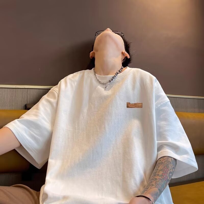 【M-5XL】純棉t恤 短袖t恤男夏季新款青少年潮流潮牌美式復古簡約衣服半袖上衣寬鬆休閒體恤 短袖男 五分袖t恤 短T | 蝦皮購物