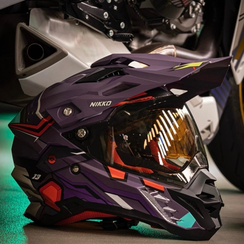 NIKKO 安全帽 全罩 越野帽N-851 EVA 新世紀福音戰士 851 限量 聯名 13號機 多功能 N851 | 蝦皮購物