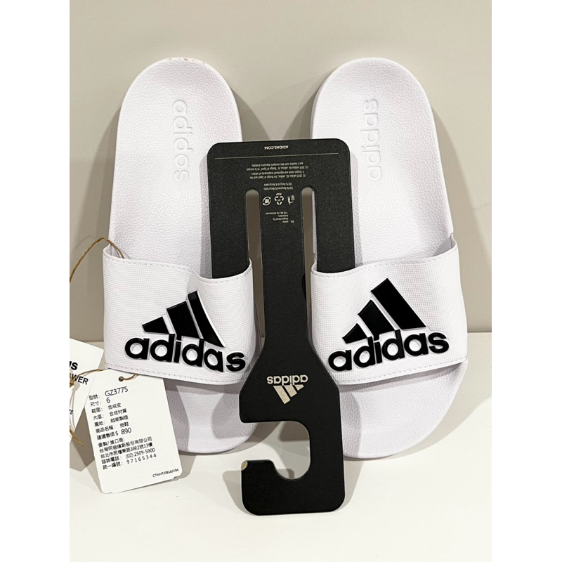 adidas|愛迪達 拖鞋 Adilette Shower 白 男鞋 女鞋 柔軟 Q彈 GZ3775 | 蝦皮購物