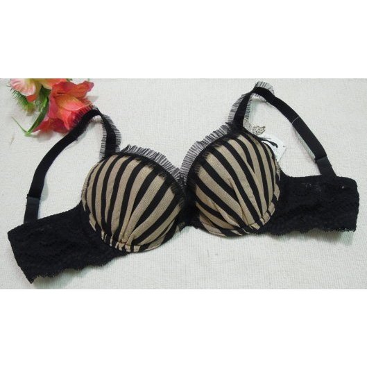 【奧黛莉】條紋內衣【3890】~70D,70E,75D,75E,80D~黑底金色條紋 | 蝦皮購物