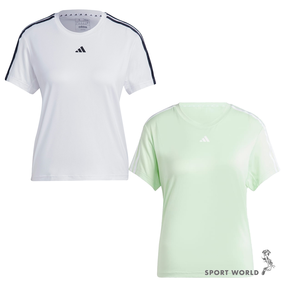 Adidas 短袖上衣 女裝 排汗 白/綠【運動世界】IC5040/IS4213 | 蝦皮購物