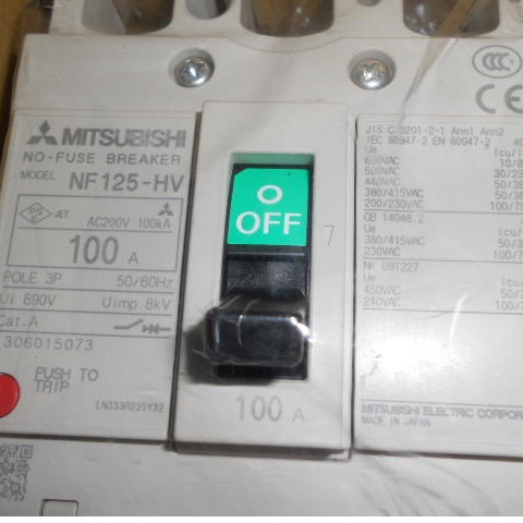 日本 三菱 無熔絲開關NF125-HV NF125-HVU 3P 30A-100A 斷路器 100kA | 蝦皮購物