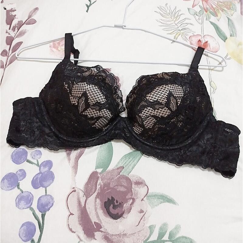 【aimerfeel 】日本專櫃側翼片高脇邊80B=36B單內衣(蕾絲黑) | 蝦皮購物