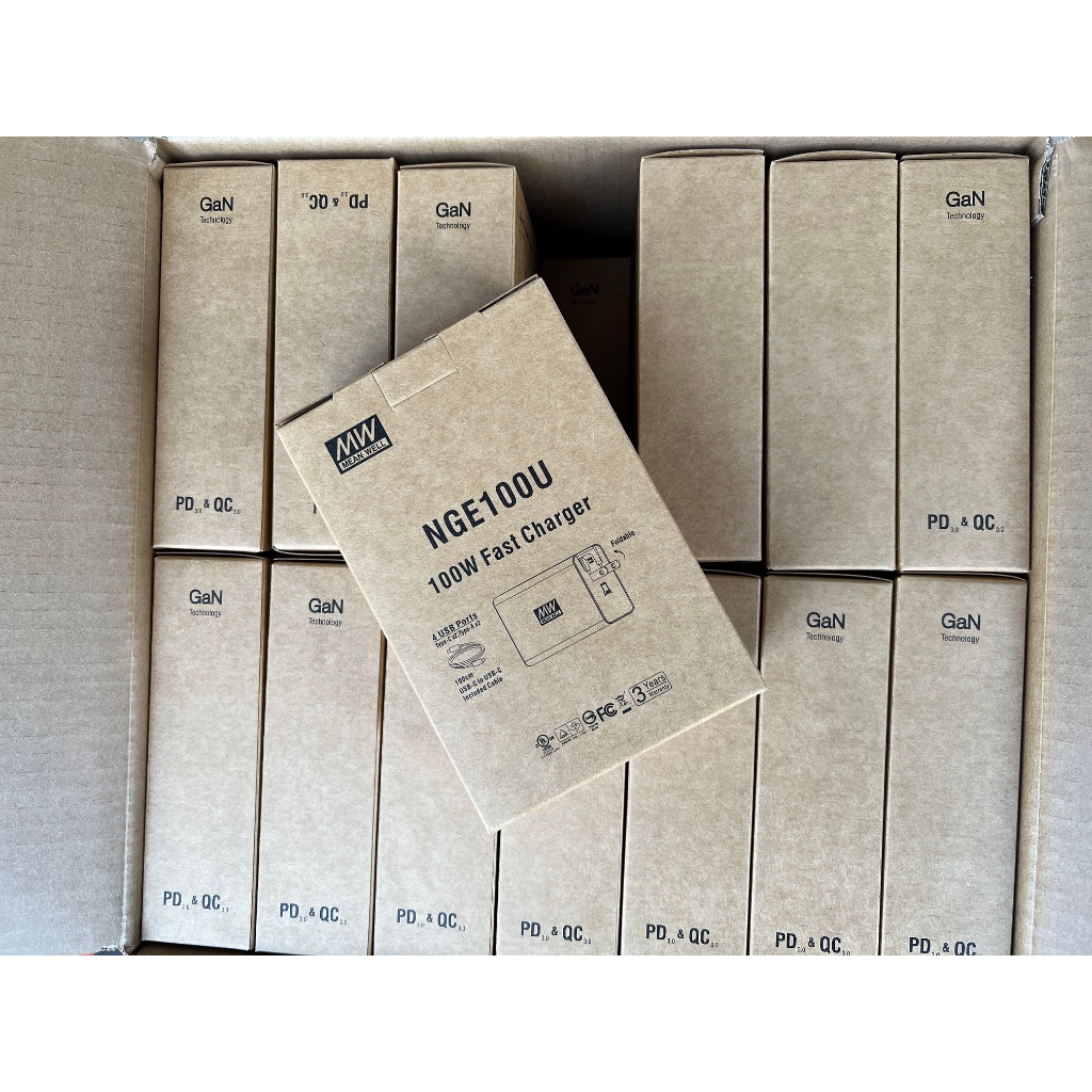 【全電行】MEAN WELL 明緯 保固三年 NGE100U NGE100 氮化鎵快速充電器 工程師的最愛 純白感受 | 蝦皮購物