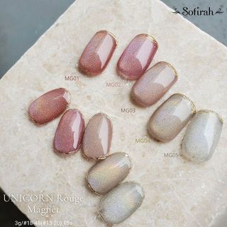 日本代購 Sofirah 獨角獸貓眼膠 MG01~MG05 彩色凝膠 美甲凝膠 | 蝦皮購物
