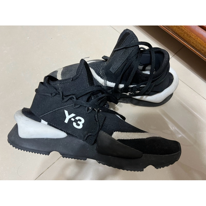 [Y-3山本耀司]Y-3 KAIWA Y3黑白鞋 魔鬼氈綁帶鞋片可拆 多穿法 彈性面料舒適好搭 Y3二手男鞋 US9.5 | 蝦皮購物