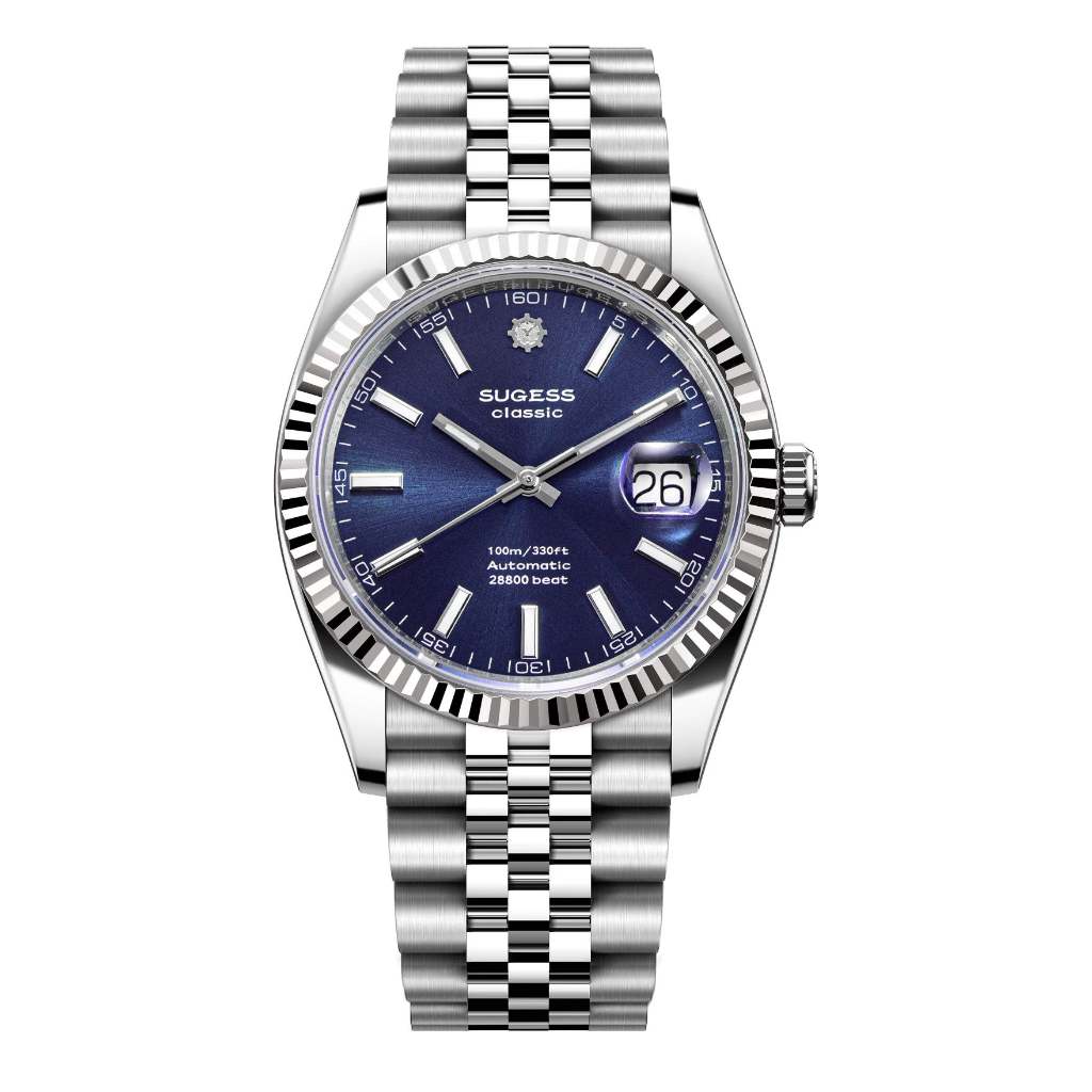 AF Store* Sugess S448 Datejust ST2130 藍色面盤 狗牙圈 五珠錶帶 自動機芯 紀念型 | 蝦皮購物