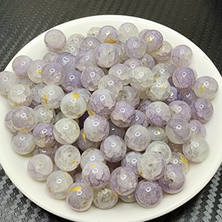 【台灣現貨】A34-單入10mm暈染撒金碎(芋泥紫) 琉璃散珠 手工DIY 爆花琉璃珠 暈染琉璃珠手串材料蛋白碎 | 蝦皮購物