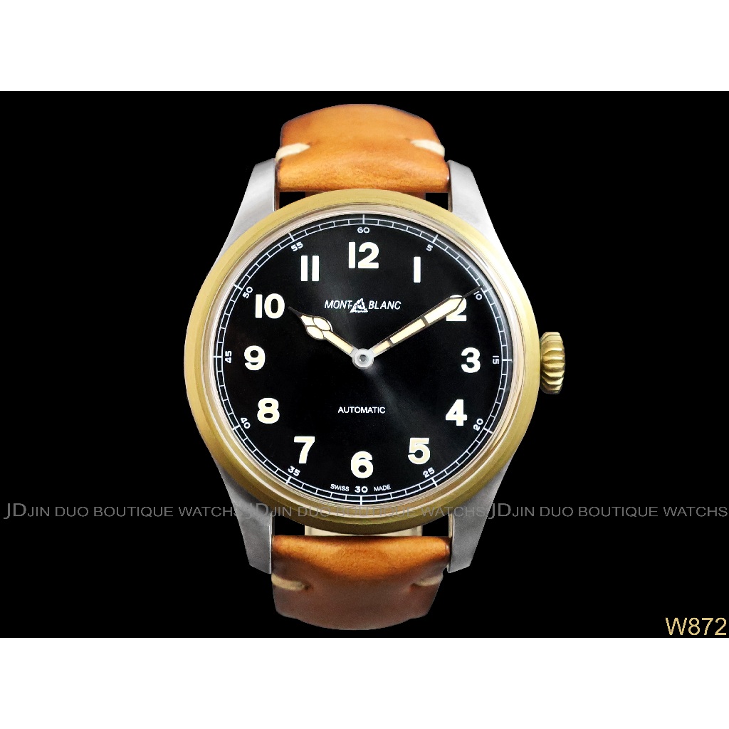 金鐸精品~W872 MONTBLANC 萬寶龍 1858系列 青銅錶圈錶冠44mm 自動上鍊男用腕錶 | 蝦皮購物