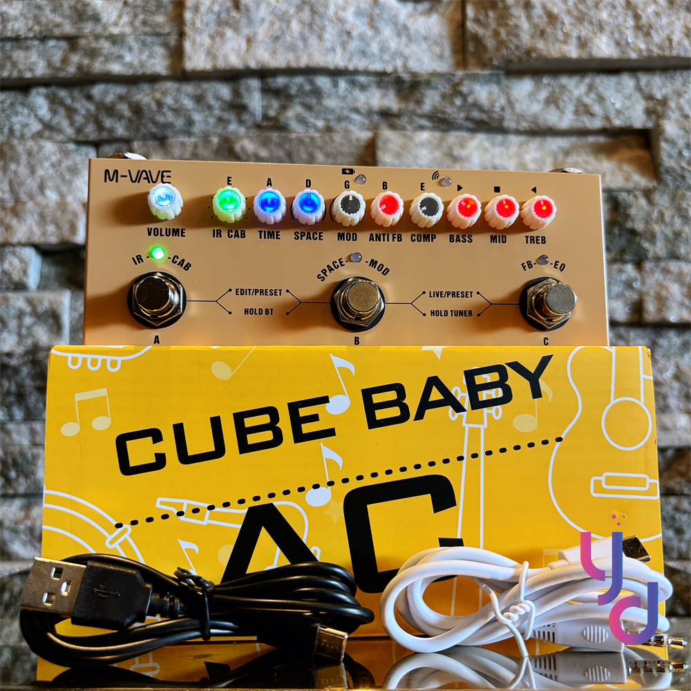 分期免運 贈鍍金導線 M-VAVE CUBE BABY AC 民謠 木 吉他 充電式 綜合 效果器 IR 錄音介面 直播 | 蝦皮購物