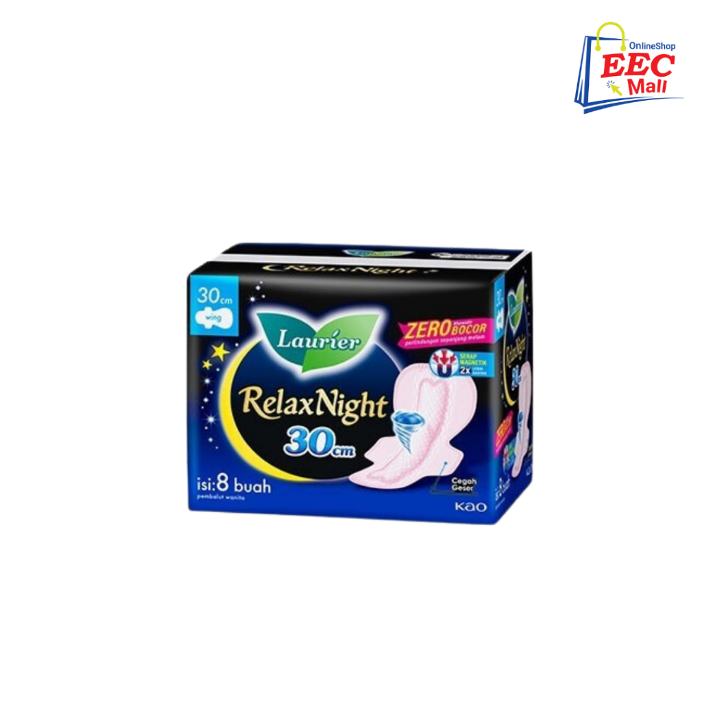 印尼 LAURIER Relax Night Pembalut Softex Malam 夜用衛生棉 30cm 8pcs | 蝦皮購物