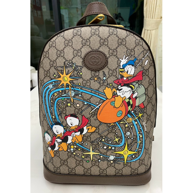 全新專櫃貨~GUCCI 552884 DISNEY聯名雙G唐老鴨印花休閒後背包~售價37000元 | 蝦皮購物