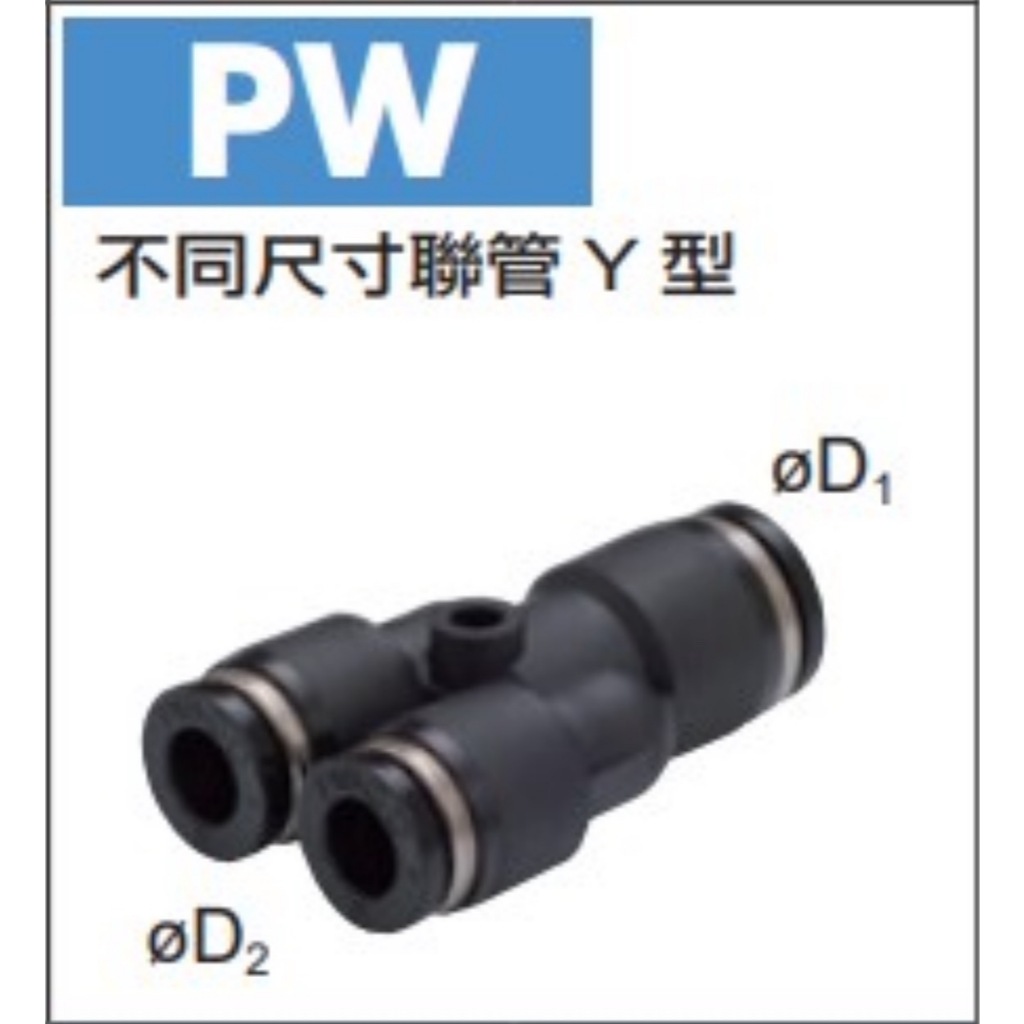 勁力空壓機械五金＊附發票 PISCO 快速接頭 PW系列 Y 行異徑接頭 | 蝦皮購物