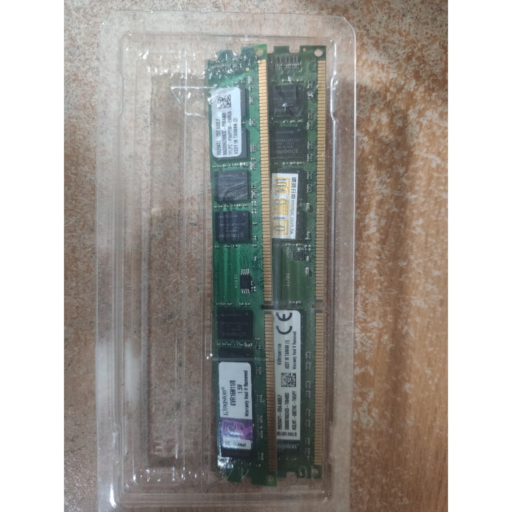 Kingston 8GBx2 DDR3 1600 桌上型記憶體(KVR16N11/8) 窄版 | 蝦皮購物