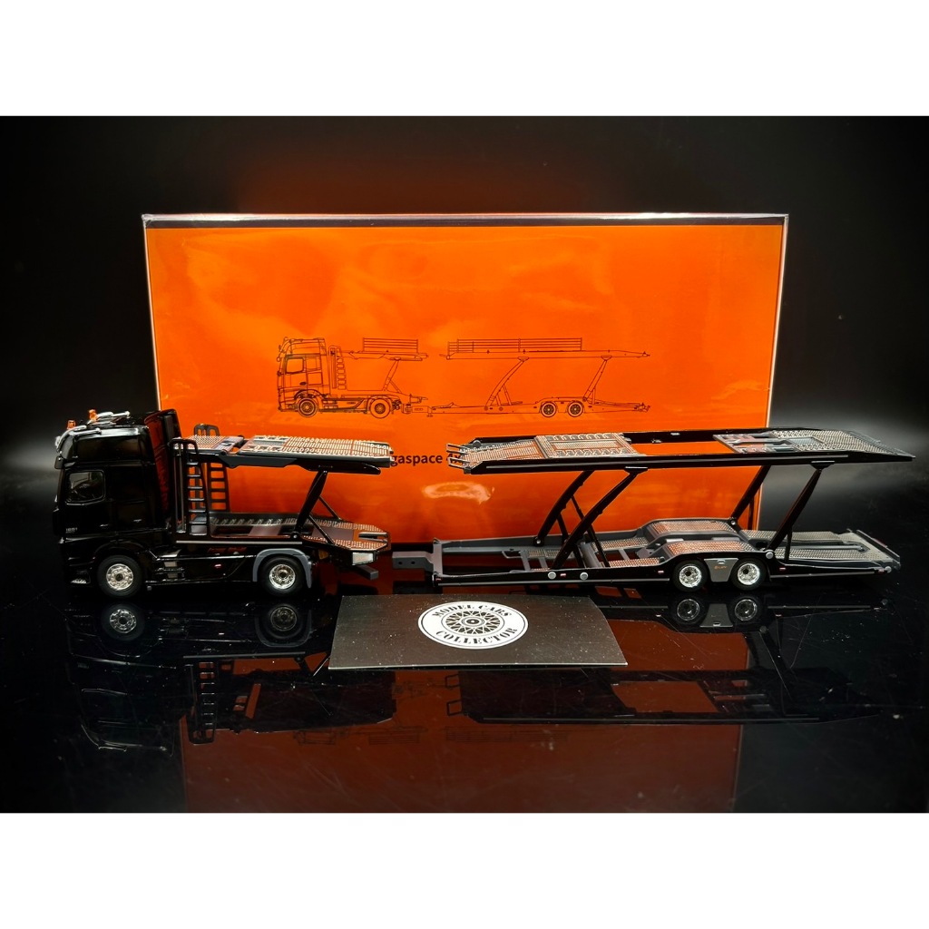 【收藏模人】GCD Mercedes-Benz Brabus Actros 運輸拖板車 黑 1/64 | 蝦皮購物