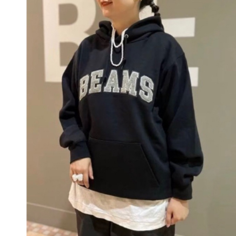 日單正品BEAMS HOODIE 厚款 毛圈 植絨字母款 潮流 秋冬新款連帽 帽T 街頭 | 蝦皮購物