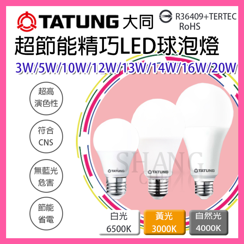 🚀蝦店隔日到貨🔥大同LED球泡燈 檢驗合格 E27 超節能精巧燈泡 節能省電 無藍光危害 符合BSMI | 蝦皮購物