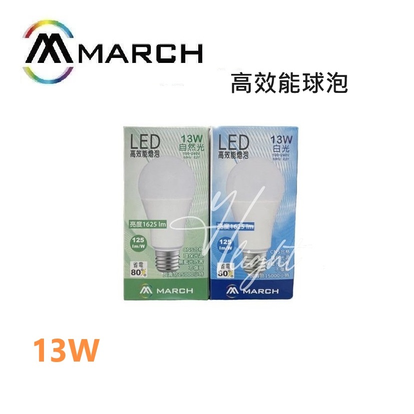 划得來燈飾 MARCH LED 13W LED 高效能燈泡 球泡燈 E27 燈泡 CNS 認證 | 蝦皮購物