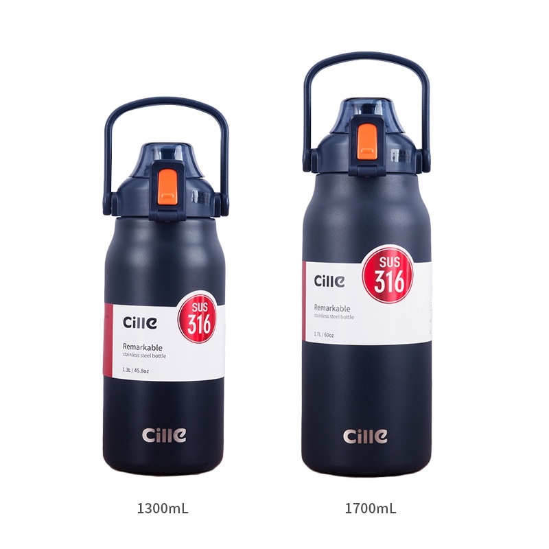【台灣現貨】cille希樂316不鏽鋼保溫杯 保冷保溫 不鏽鋼保溫瓶 道奇樂動跳蓋運動壺 1300ML/1700ML | 蝦皮購物