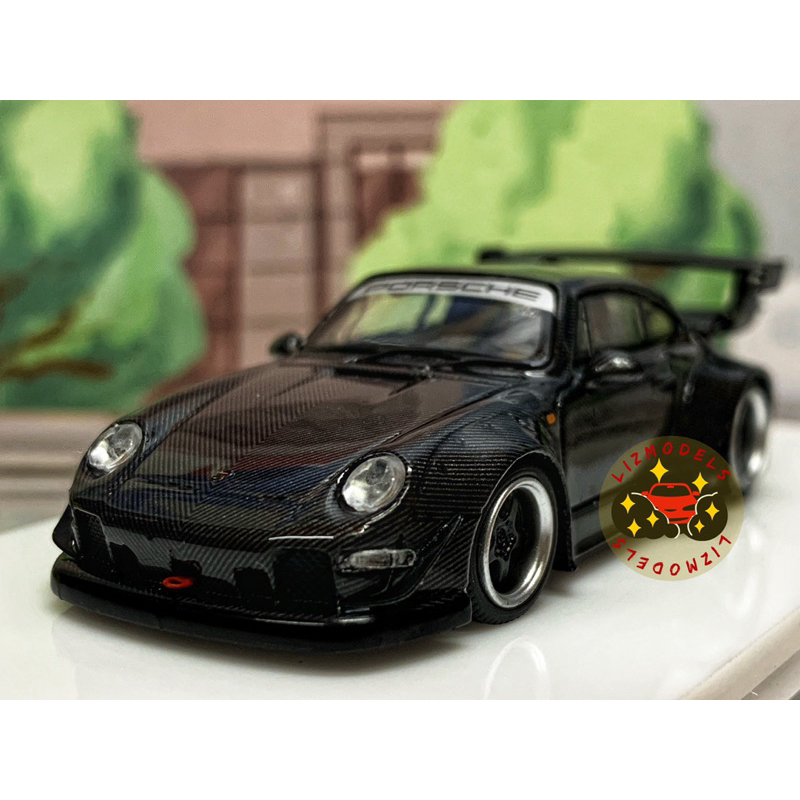 🔅里氏模型車 TM 1/64 保時捷 PORSCHE 🐸 RWB 993 黑色 全碳纖維 特別版 保時捷 911 老蛙 | 蝦皮購物