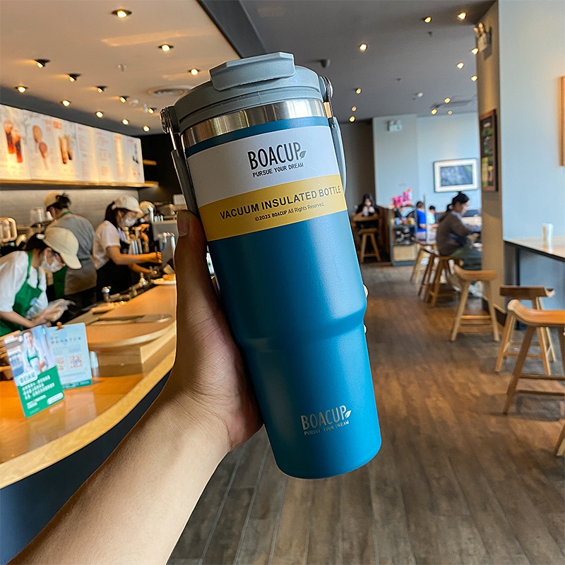 【BOACUP】SGS檢驗合格 陶瓷內膽 雙飲保溫杯 手提冰壩杯 雙層不鏽鋼 冰霸杯 304不鏽鋼保溫杯 咖啡杯 保溫杯 | 蝦皮購物