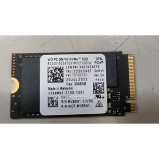 WD SN740 Black 2T 2TB M.2 2242 42mm PCIe Gen 4 x4 NVME SSD | 蝦皮購物