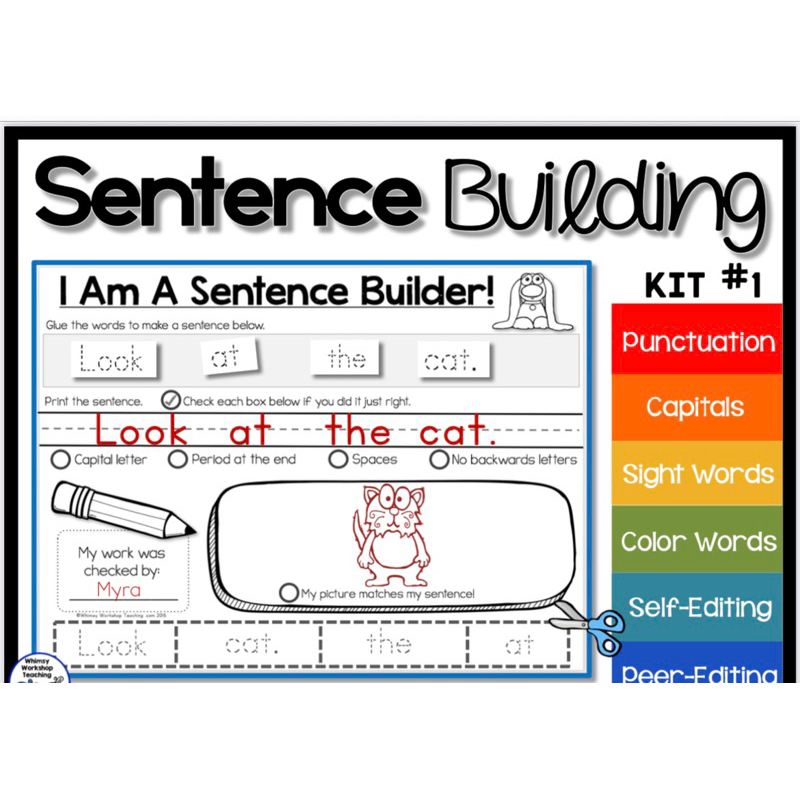 Sentence building kit 1 (電子檔）句子架構練習 英文 學習單 文法練習 英語啟蒙 幼兒英文 寫作 | 蝦皮購物