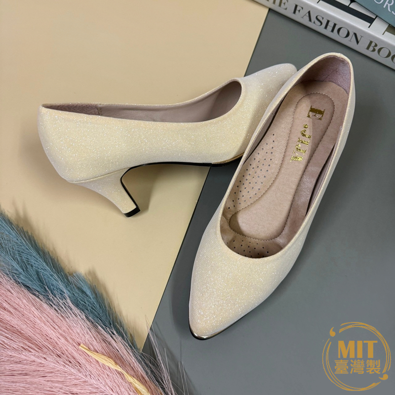 【Eudora】MIT台灣製 尖頭高跟鞋 面試鞋 OL上班鞋 包鞋 高跟鞋 尖頭跟鞋 金邊黑色 細跟高跟中跟 皮鞋 跟鞋 | 蝦皮購物