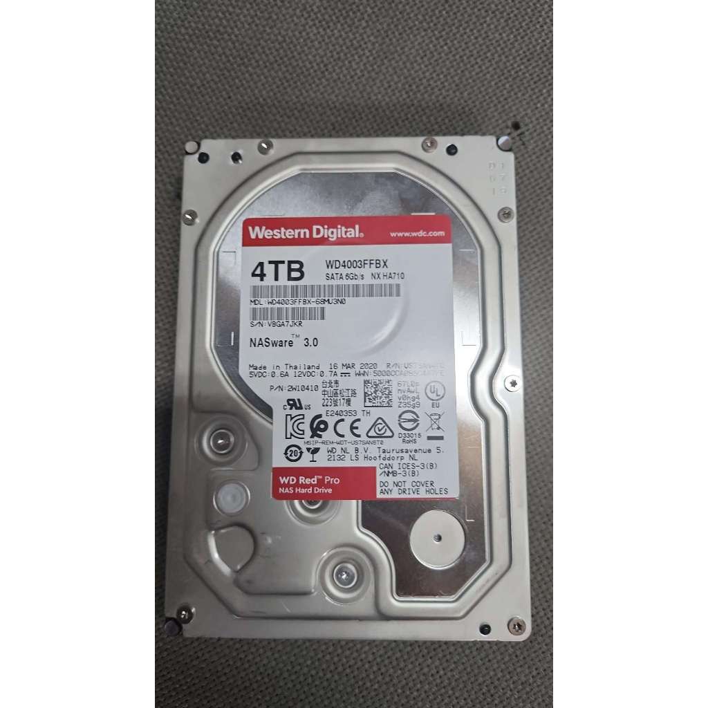 含稅 WD 旗艦紅標企業級 4TB 4T 3.5吋 保固1個月 WD4003FFBX 11H997 | 蝦皮購物