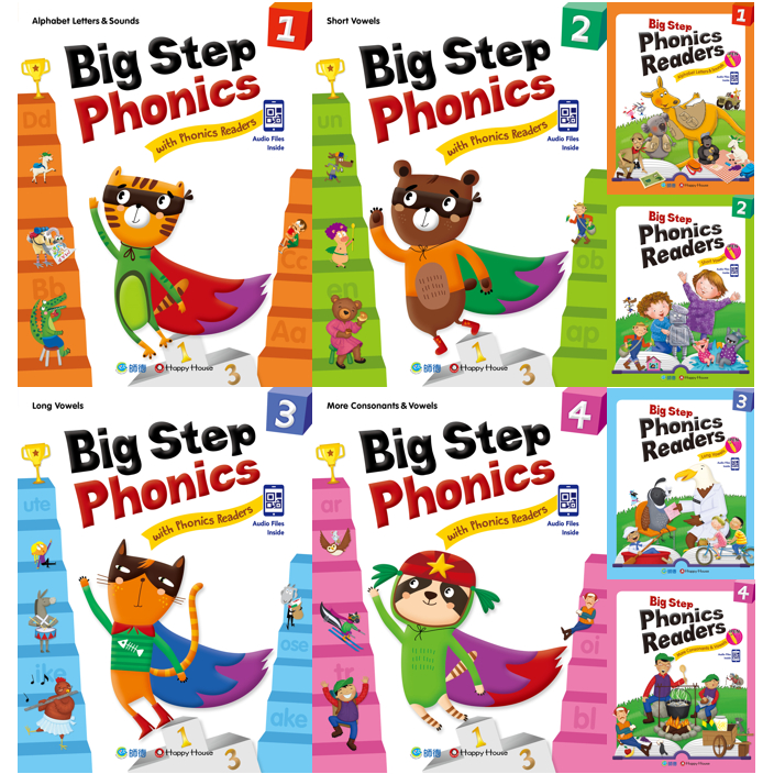 【華通書坊】Big Step Phonics Readers 系列(課本+練習本+線上資源)(附QR CODE音檔隨掃即聽) Readers ...