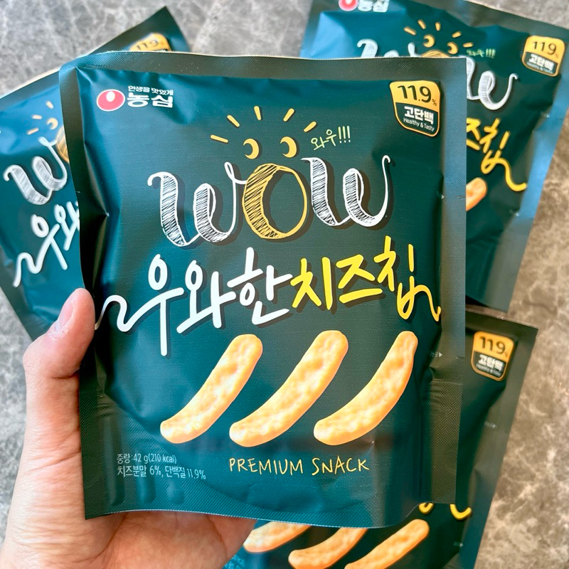 【Mokado零食團購】 韓國農心 Nongshim WOW起司餅乾 豌豆餅乾 脆餅 42g | 蝦皮購物