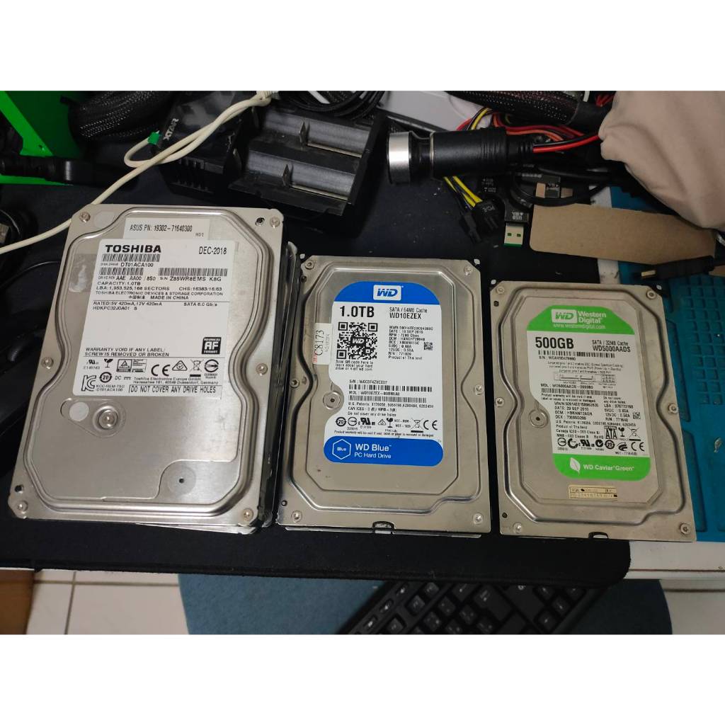 (二手良品)機械硬碟 HDD 3.5吋 1T 500G WD Toshiba 藍標 綠標 SSD | 蝦皮購物