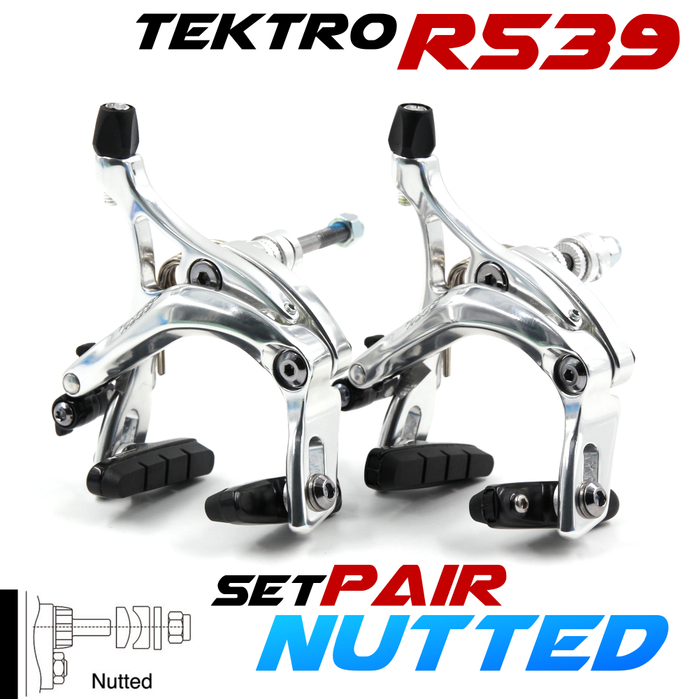 TEKTRO R539 (銀色) NUTTED 47-59mm 鋁合金 C型 大行程 公路車 煞車 夾器 (一車份) | 蝦皮購物