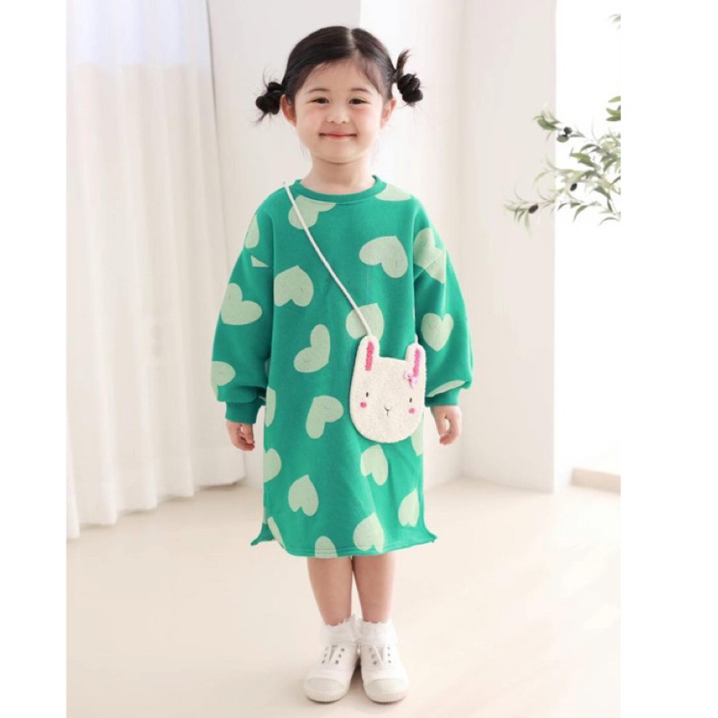 ｜小雀斑商行｜韓國 COCORABBIT 春款 愛心洋裝附小兔子側背包 | 蝦皮購物