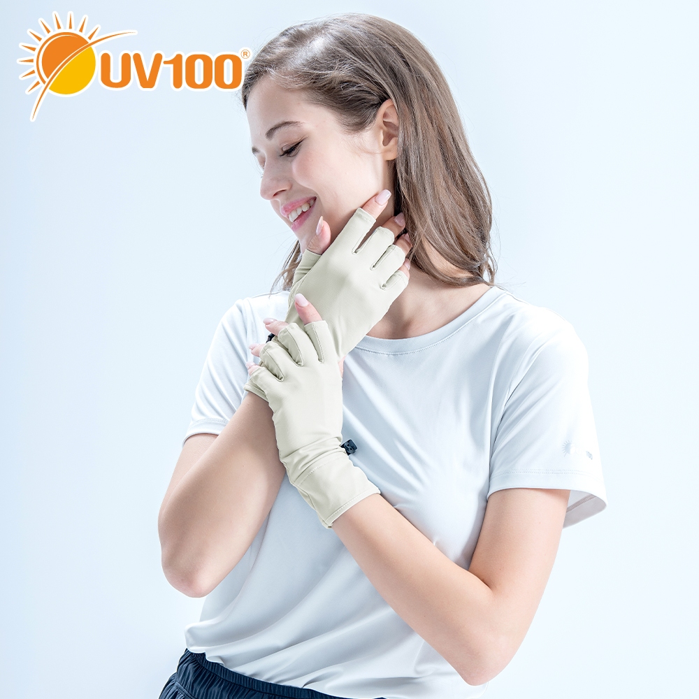 【UV100】防曬 抗UV-冰纖半指防滑手套(KC22421) | 蝦皮購物