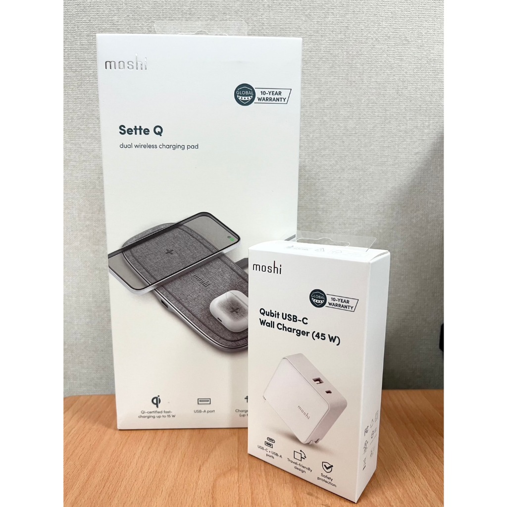 moshi Sette Q 雙線圈 3用無線充電盤 附 45W 電源充電器 | 蝦皮購物