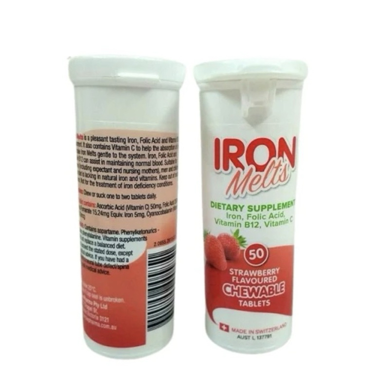 澳洲 Iron Melts 50 Chewable Tablets補鐵咀嚼片50片 含稅開發票 | 蝦皮購物