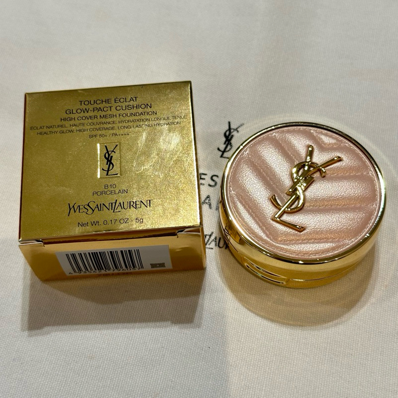 YSL 皮革氣墊 B10 #20 粉色皮革 黑色皮革氣墊粉餅 氣墊粉餅 粉底 恆久完美皮革氣墊 | 蝦皮購物