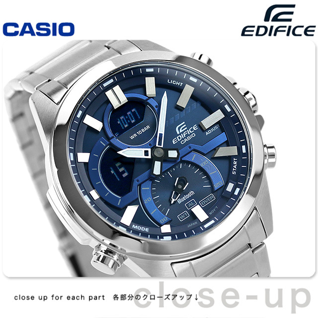 【金台鐘錶】CASIO卡西歐EDIFICE 雙顯 ECB-30D-2A 賽車錶(藍牙智慧錶) (藍x銀) | 蝦皮購物