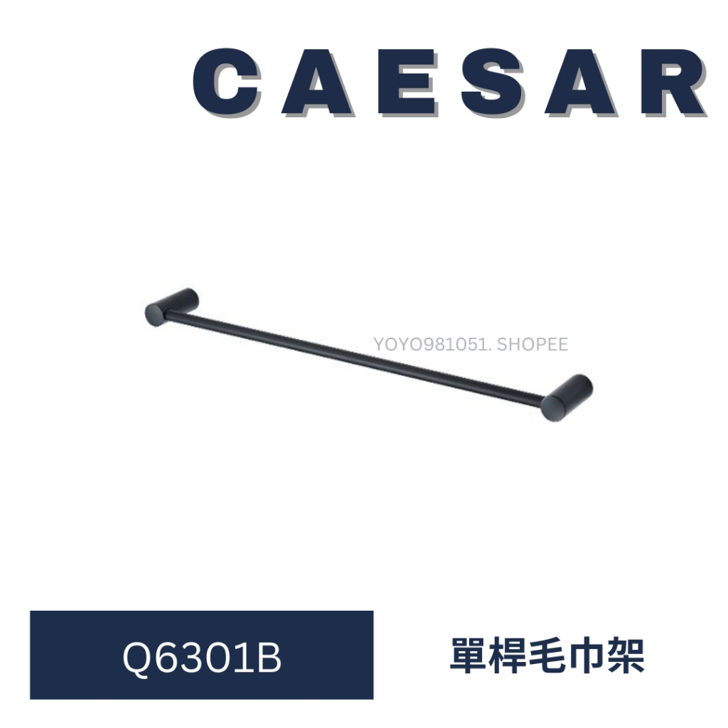 CAESAR 凱撒衛浴 Q6301B 單桿毛巾架 毛巾架 浴室毛巾架 工業風 黑色毛巾架 | 蝦皮購物
