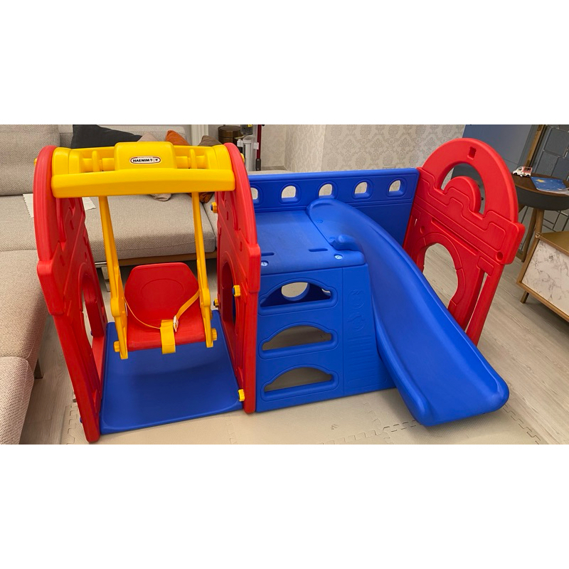 【二手】HAENIM TOY Little Castle多功能城堡屋（溜滑梯+盪鞦韆）土城區自取！雙北視情況面交 | 蝦皮購物