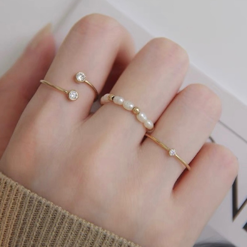 DJ訂製 洗手不用摘 美國14K包金 單鑽 雙鑽 戒指14KGF線戒 | 蝦皮購物