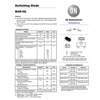 BAS16LT1G ON DIODE GP 100V 200MA SOT23-3 台灣現貨 | 蝦皮購物