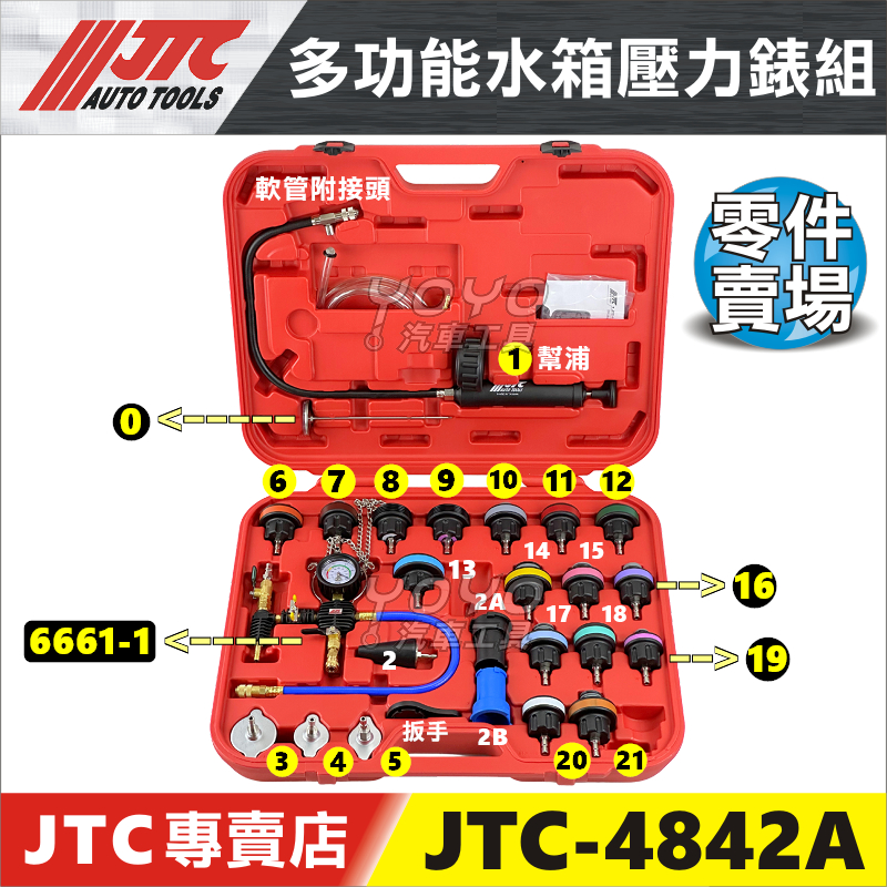 【YOYO汽車工具】 JTC-4842A 1528多功能水箱壓力錶組配件 水箱 壓力 測漏 配件 接頭 水箱測漏接頭 | 蝦皮購物