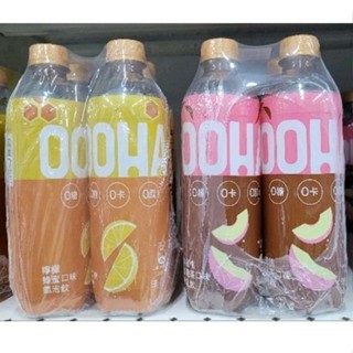 OOHA 氣泡飲料 - 柚子海鹽/水蜜桃烏龍茶/檸檬蜂蜜 500ml*4瓶 組 | 蝦皮購物