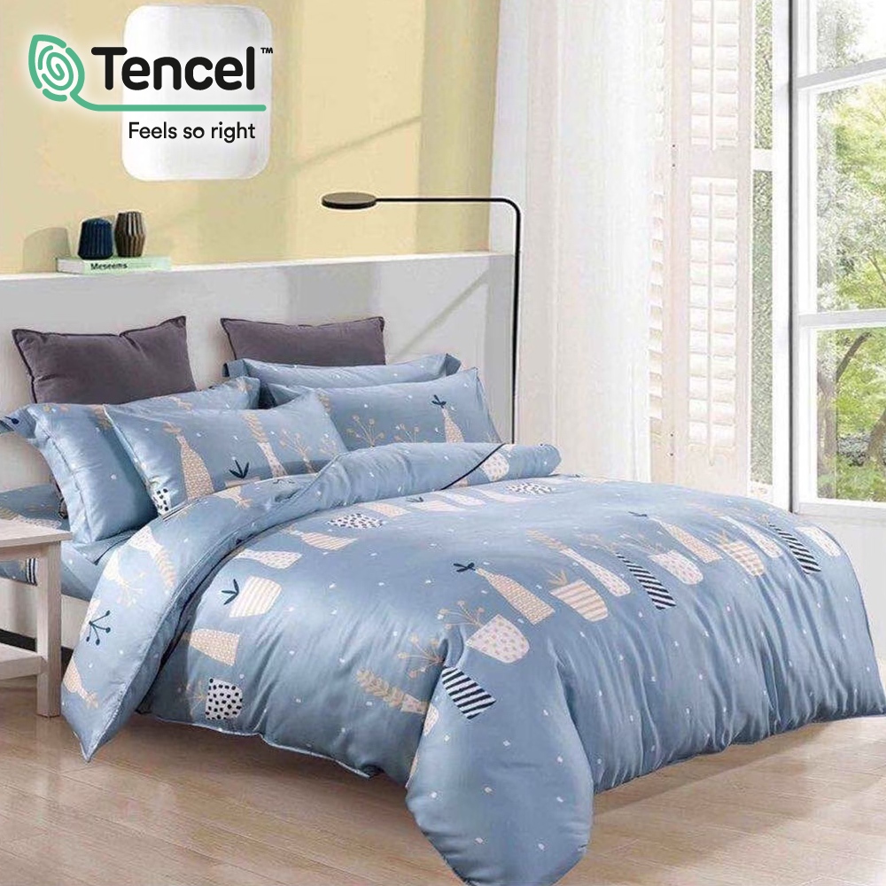 40支100%純天絲TENCEL【雙人 加大 組合】規格可選 35公分 床包四件組 小清新 | 蝦皮購物