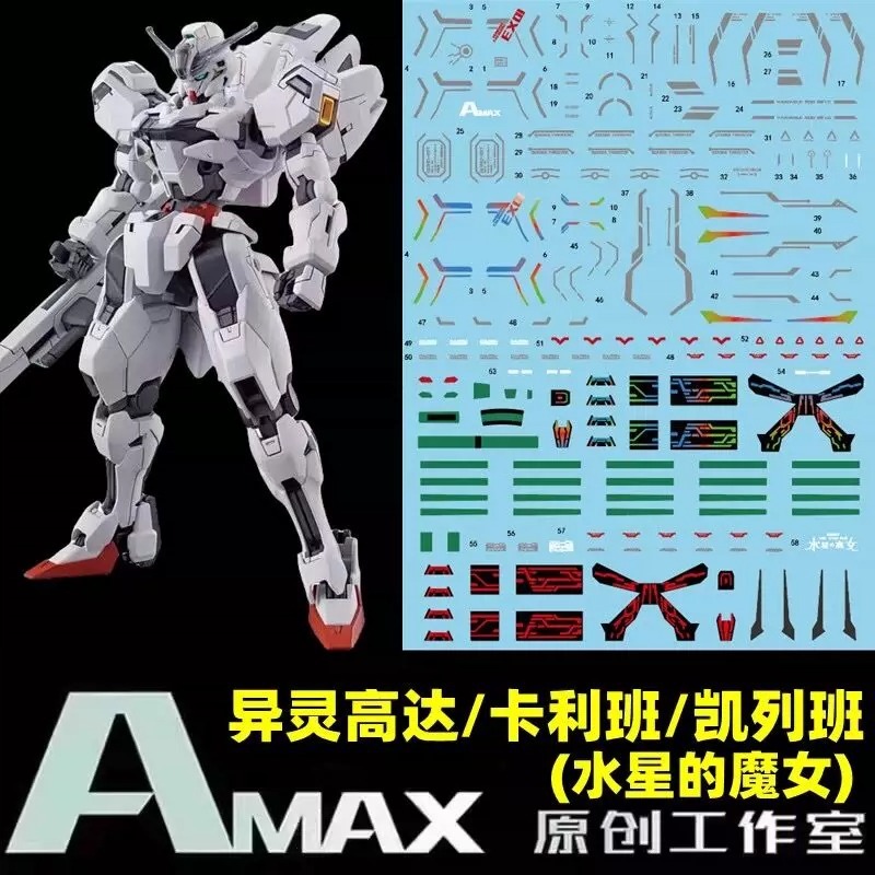 【Max模型小站】Amax HG TWFM 異靈鋼彈 卡利班 凱列班 水星魔女 螢光水貼 | 蝦皮購物