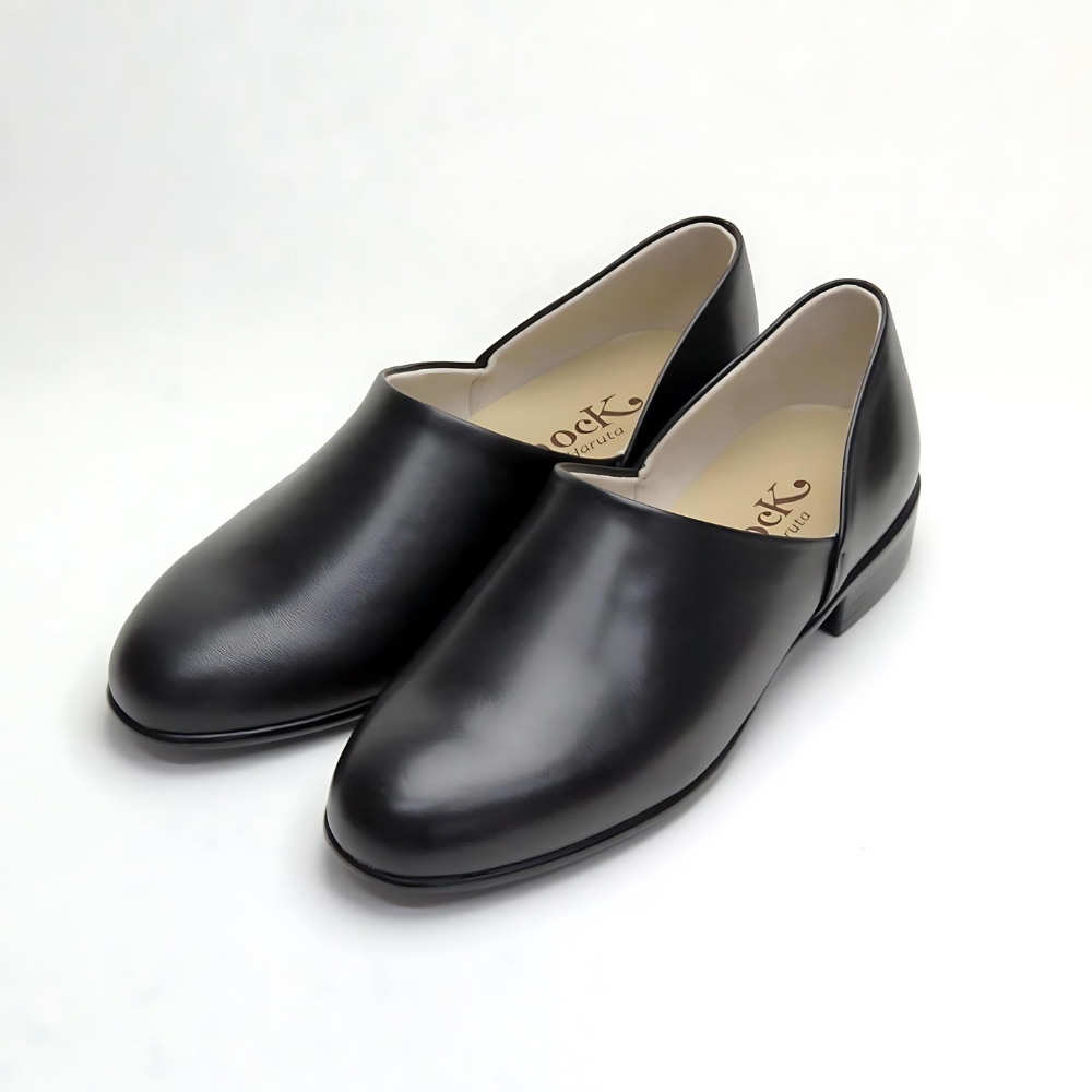 日本 HARUTA SD150 經典Spock 尖頭平底素面醫生鞋 黑色 女 全真皮 2E楦 一腳蹬皮鞋 懶人鞋 通勤鞋 | 蝦皮購物